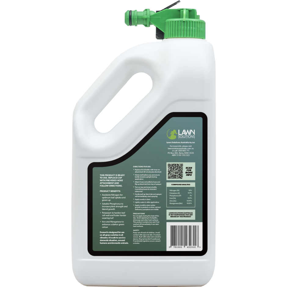 Cobbitty Turf Lawnstore Exceed hose-on liquid fertiliser